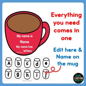 Hot Cocoa Name Crafts | Winter Editable Name Activity - Made By Teachers