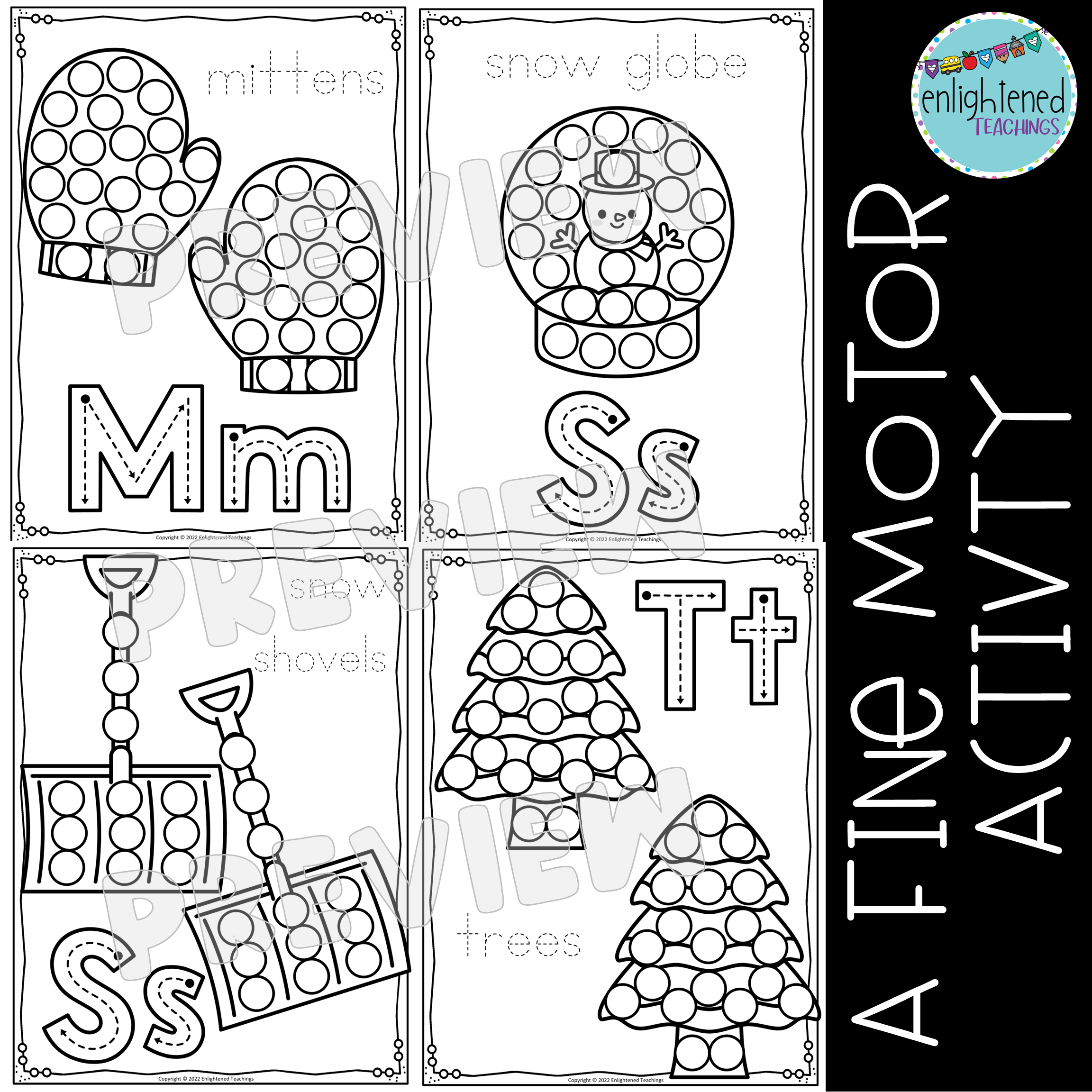 Winter Dot Marker Fine Motor Activity, Dot Painting Do a Dot Painting ...