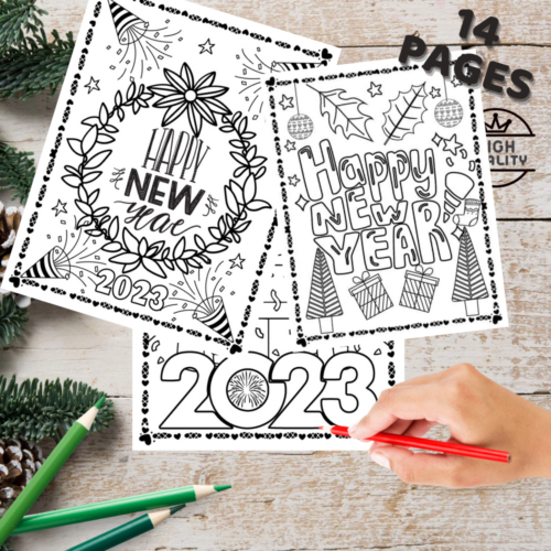 New Year Coloring Pages 2023 No Prep New Year coloring pages | Made By ...