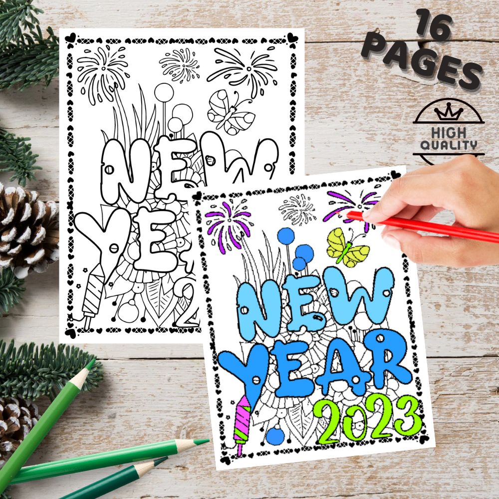 New Year Coloring Pages 2023 No Prep New Year coloring | Made By Teachers