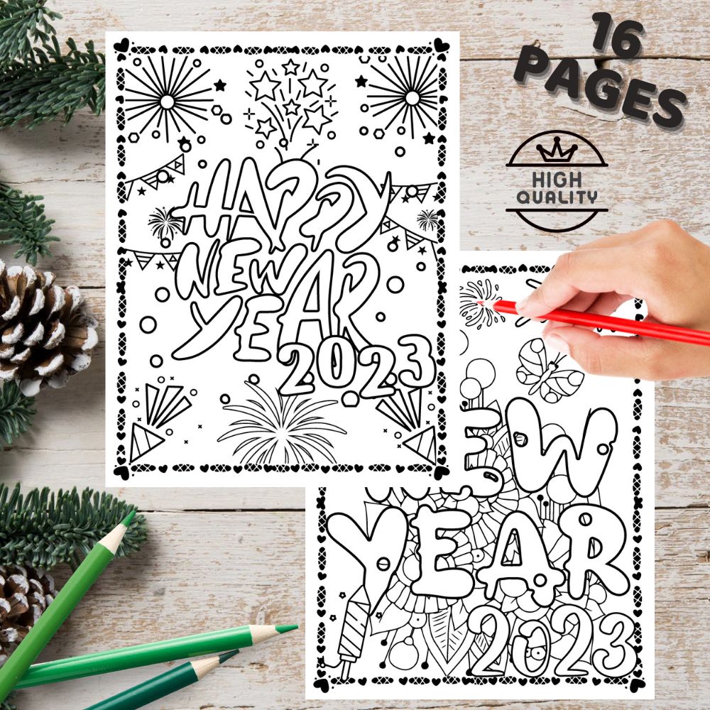 New Year Coloring Pages 2023 No Prep New Year coloring | Made By Teachers