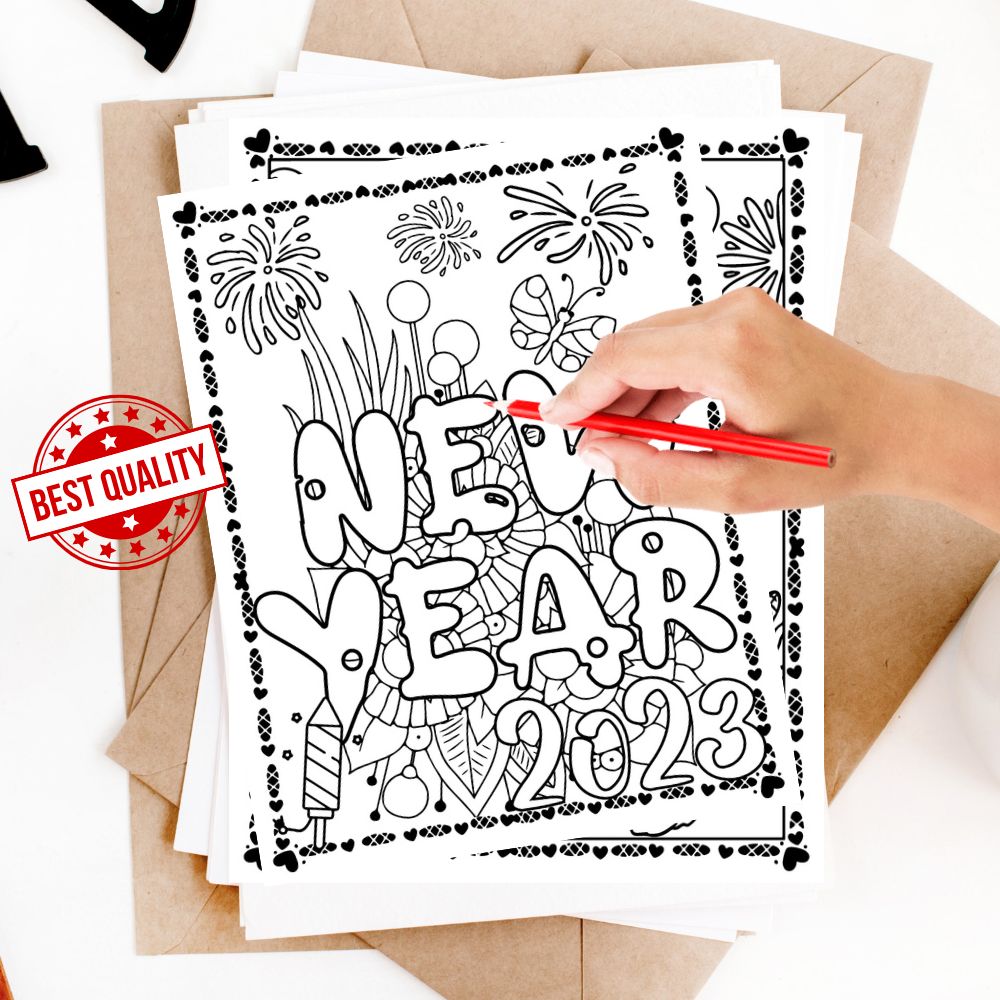 New Year Coloring Pages 2023 No Prep New Year coloring | Made By Teachers