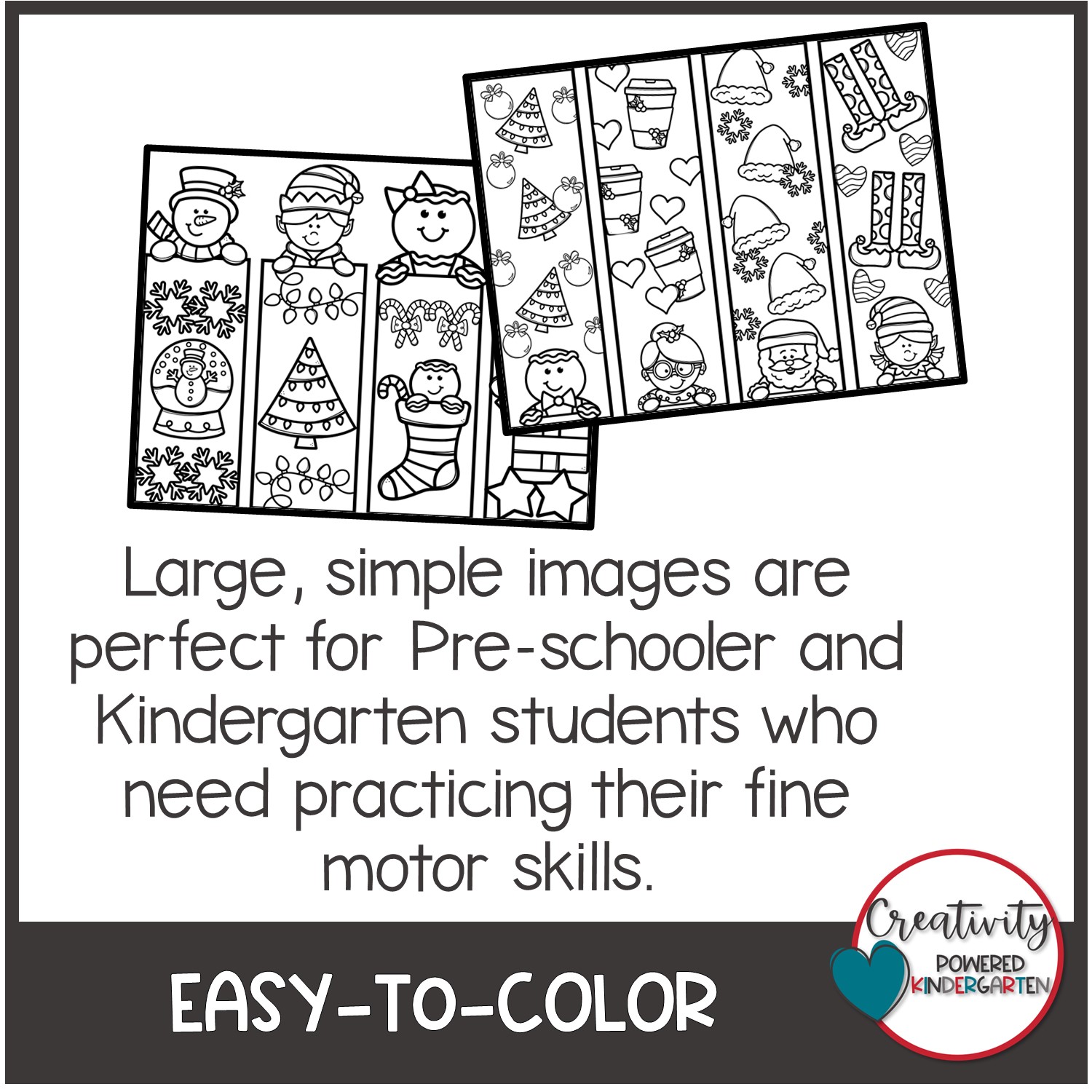 Christmas coloring pages for kids printable, Coloring Bookmarks ...