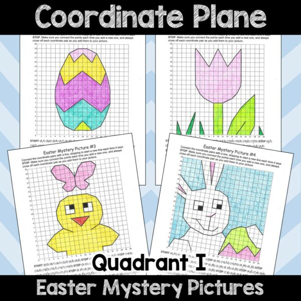 Easter Coordinate Plane Mystery Pictures in Quadrant I | Made By Teachers