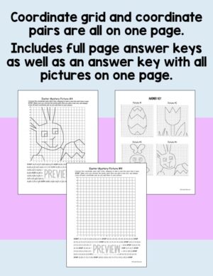 Easter Coordinate Plane Mystery Pictures in Quadrant I | Made By Teachers