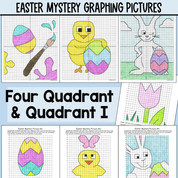 Easter Four Quadrant and Quadrant I Math Graphing Pictures BUNDLE ...