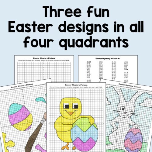 Easter Four Quadrant and Quadrant I Math Graphing Pictures BUNDLE ...
