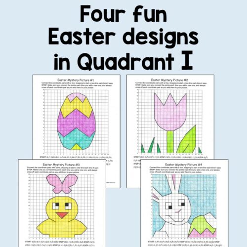 Easter Four Quadrant and Quadrant I Math Graphing Pictures BUNDLE ...