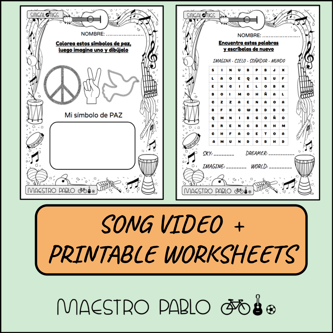 Imagina | Song Video and Printable Worksheets | Made By Teachers