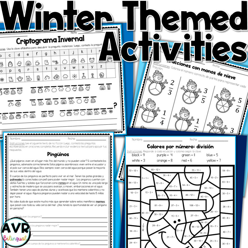 Emergency Sub Plans | Winter Theme | No Prep | Substitute Plans ...