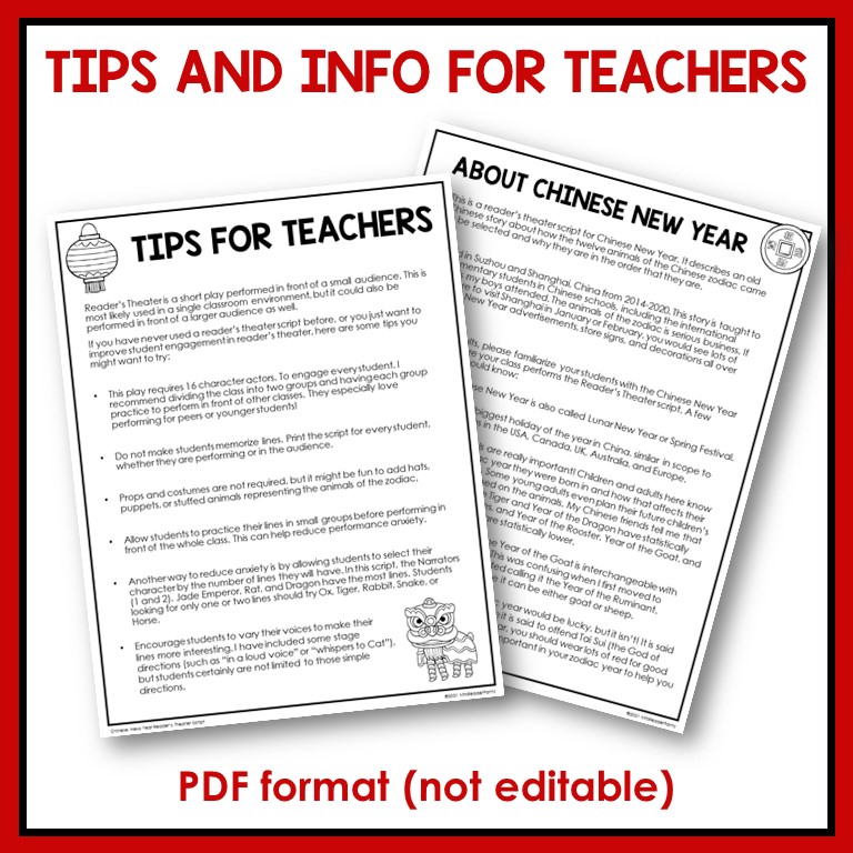 Chinese New Year Readers Theater Script - Lunar New Year - The Great ...