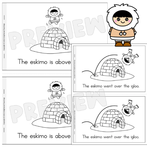 Winter Prepositions Emergent Reader Reference Guide Eskimo and Igloo ...