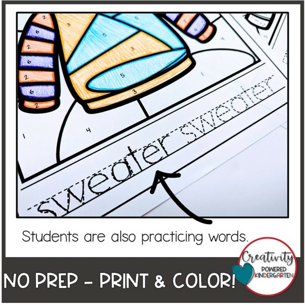 Winter Color by Number, Winter Coloring Pages, Math Activity Sheets ...