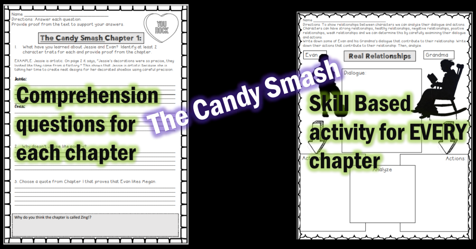 The Candy Smash Novel Study Comprehension Questions and Skill Based ...