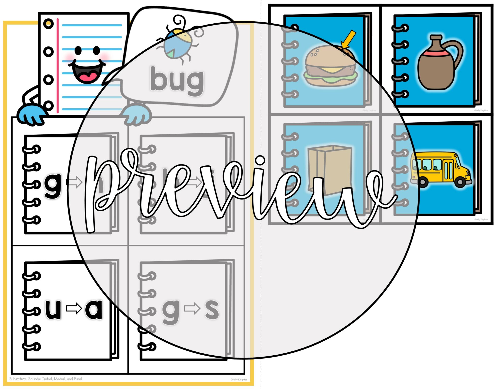 Phoneme Substitution l August Back-to-School Literacy Centers l CVC ...