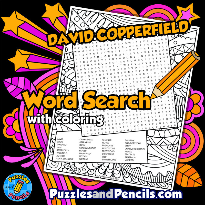 David Copperfield Word Search Puzzle Activity Page | Charles Dickens ...