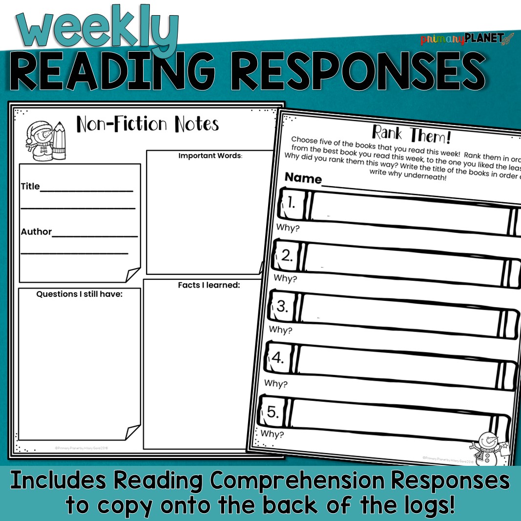 January Reading Activities - Reading Log Printable - Reading for ...