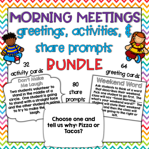 Morning Meeting Greetings, Activities, and Share Prompts Bundle | Made ...