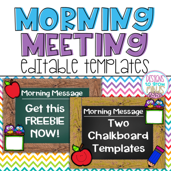 Back to School Morning Meeting Editable Templates FREEBIE | Made By ...