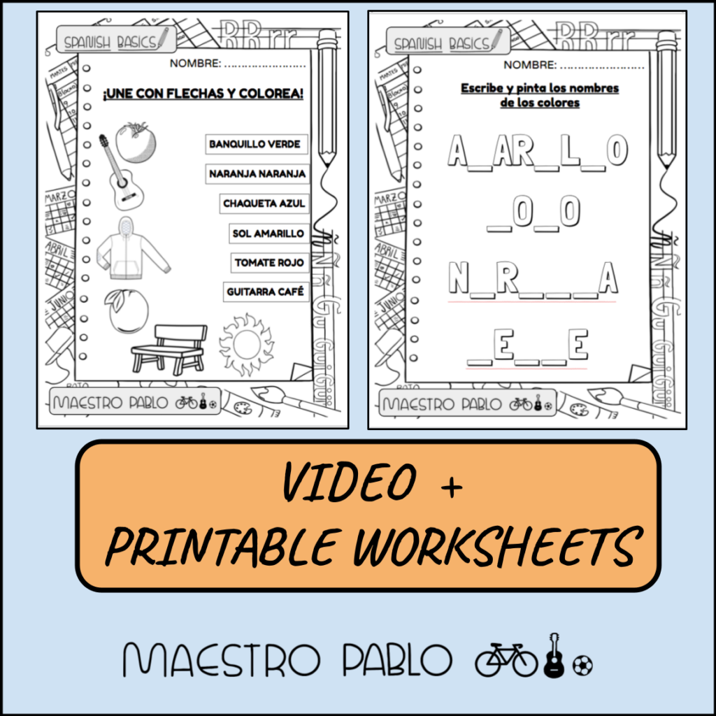 Los Colores | Song Video and Printable Worksheets | Made By Teachers