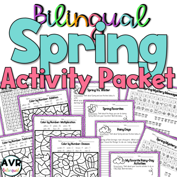 Spring | Primavera Activities Fun Packet Print & Go Spanish English ...