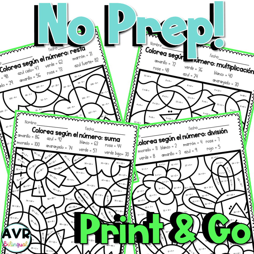 Spring | Primavera Activities Fun Packet Print & Go Spanish English ...