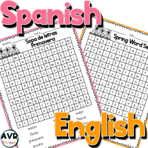 Spring | Primavera Activities Fun Packet Print & Go Spanish English ...