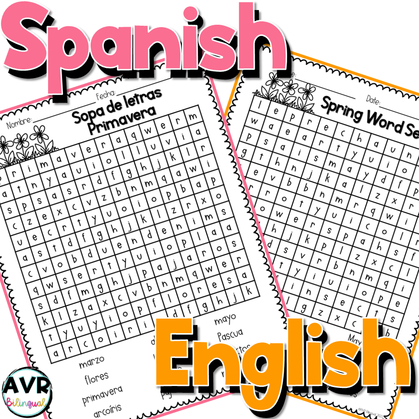 Spring | Primavera Activities Fun Packet Print & Go Spanish English ...