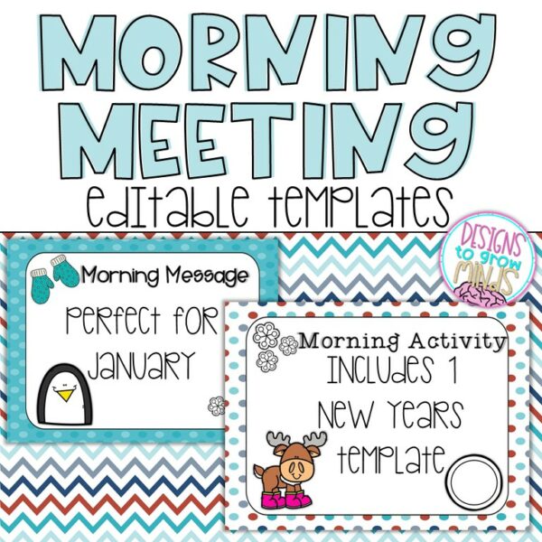 January Morning Meeting Editable Templates - Made By Teachers