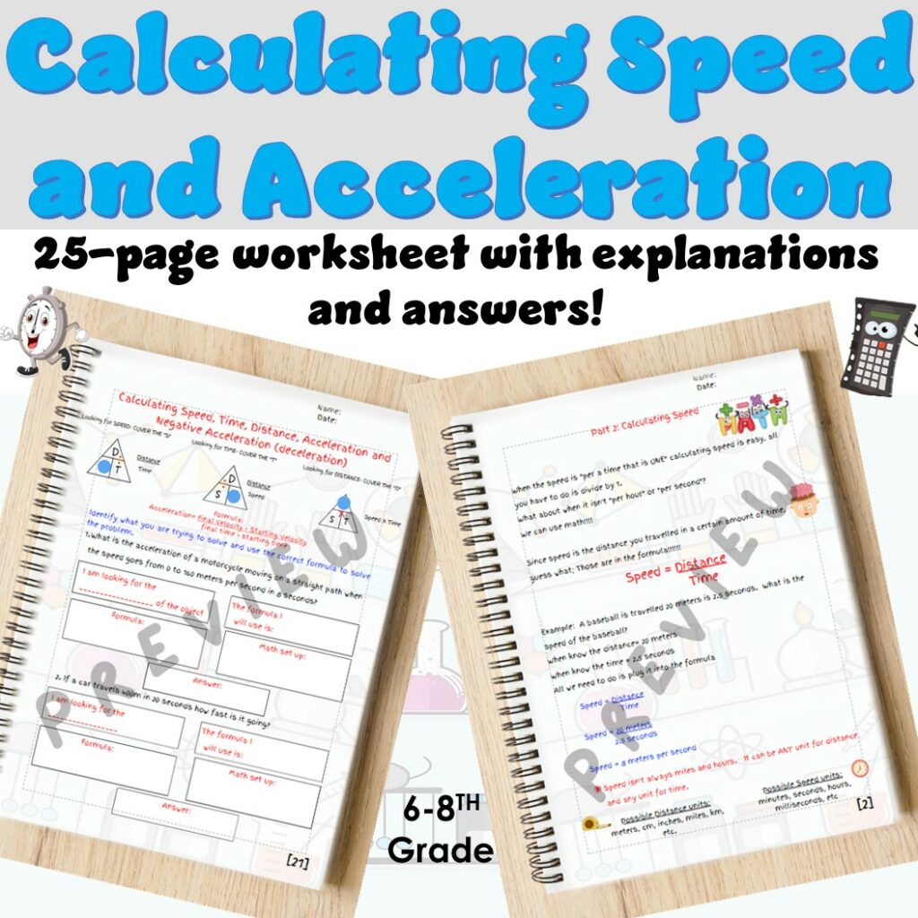 Calculating Speed Distance Time And Acceleration All In One Amazing Resource Made By Teachers