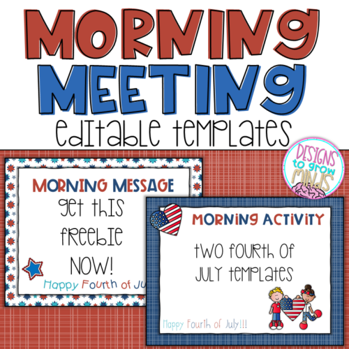 Fourth of July Morning Meeting Editable Template FREEBIE | Made By Teachers