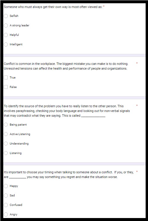 Conflict Resolution Google Forms Quiz - Editable - No prep | Made By ...