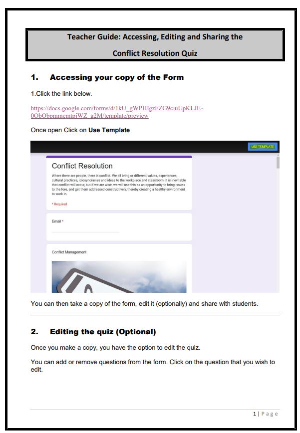 Conflict Resolution Google Forms Quiz - Editable - No prep - Made By ...