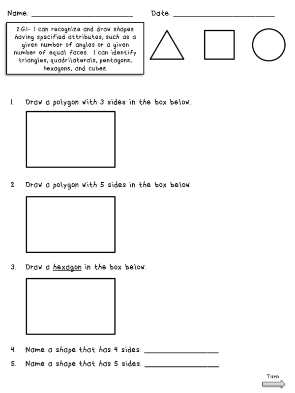 2.G.1. Assessments- Shapes and their Attributes | Made By Teachers