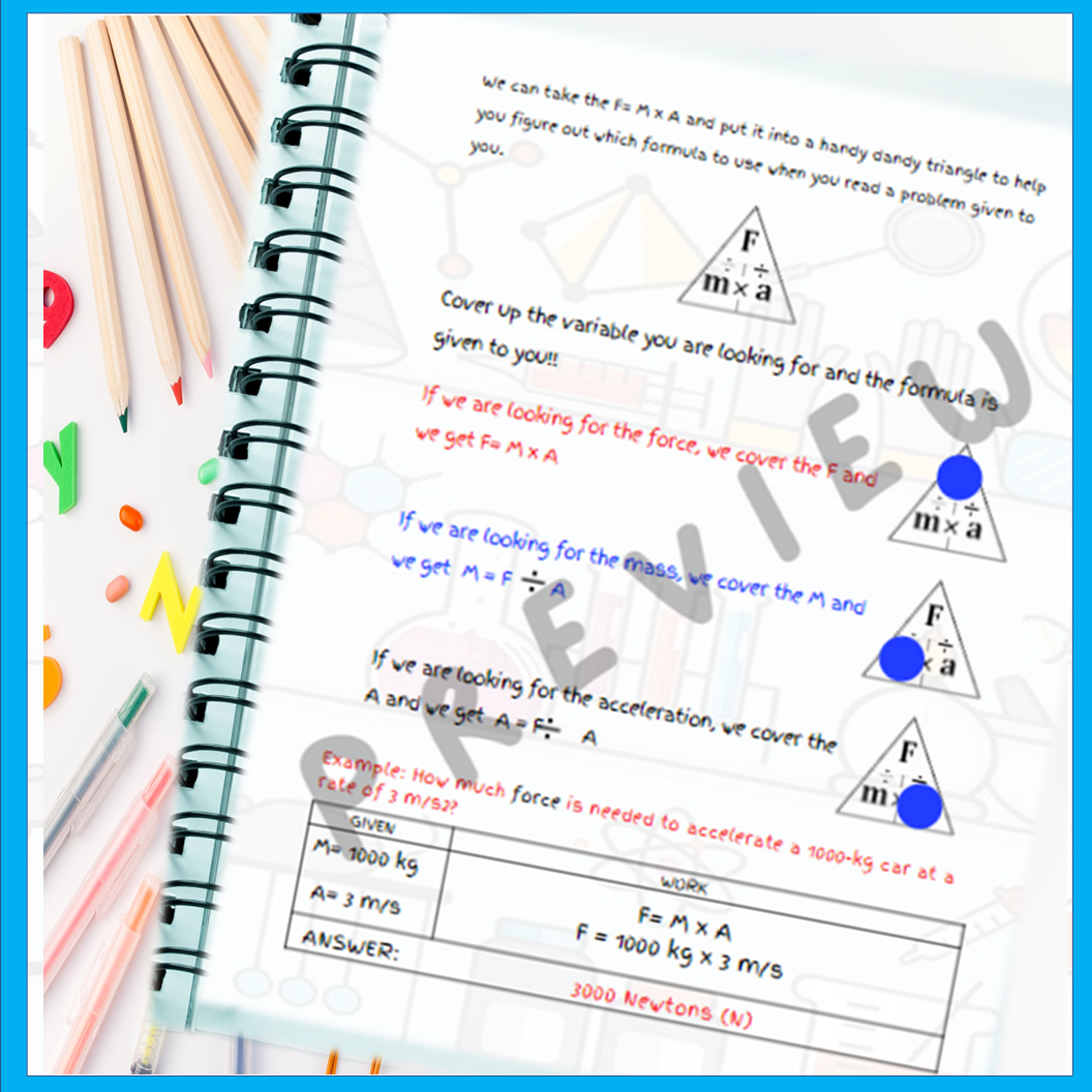Newton's 2nd Law Math Worksheet | Made By Teachers