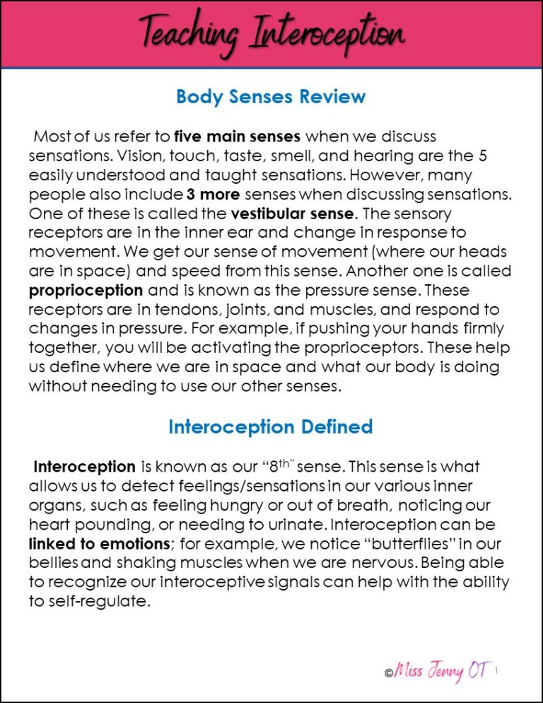 Teaching Interoception Introductory Guide for Self Regulation | Made By ...