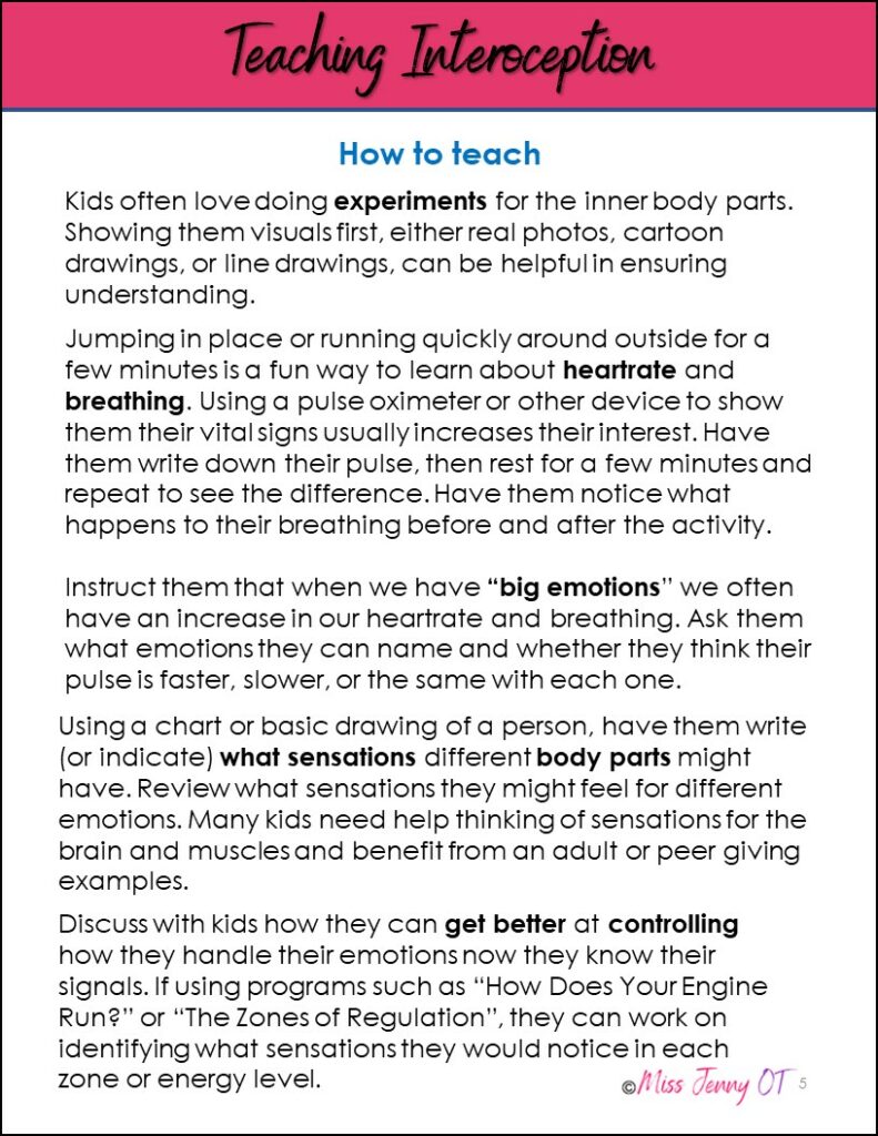 Teaching Interoception Introductory Guide for Self Regulation - Made By ...