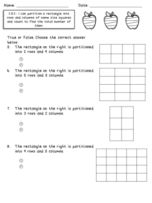 2.G.2 Assessments- Partitioning Rectangles - Made By Teachers