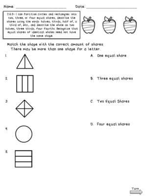 Partitioning Shapes Worksheet Assessments - Made By Teachers