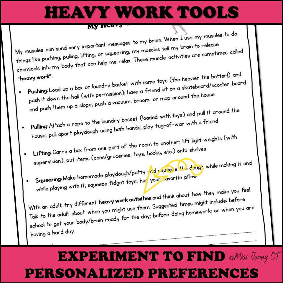 Sensory Diet Template for Self Regulation and Interoception | Made By ...