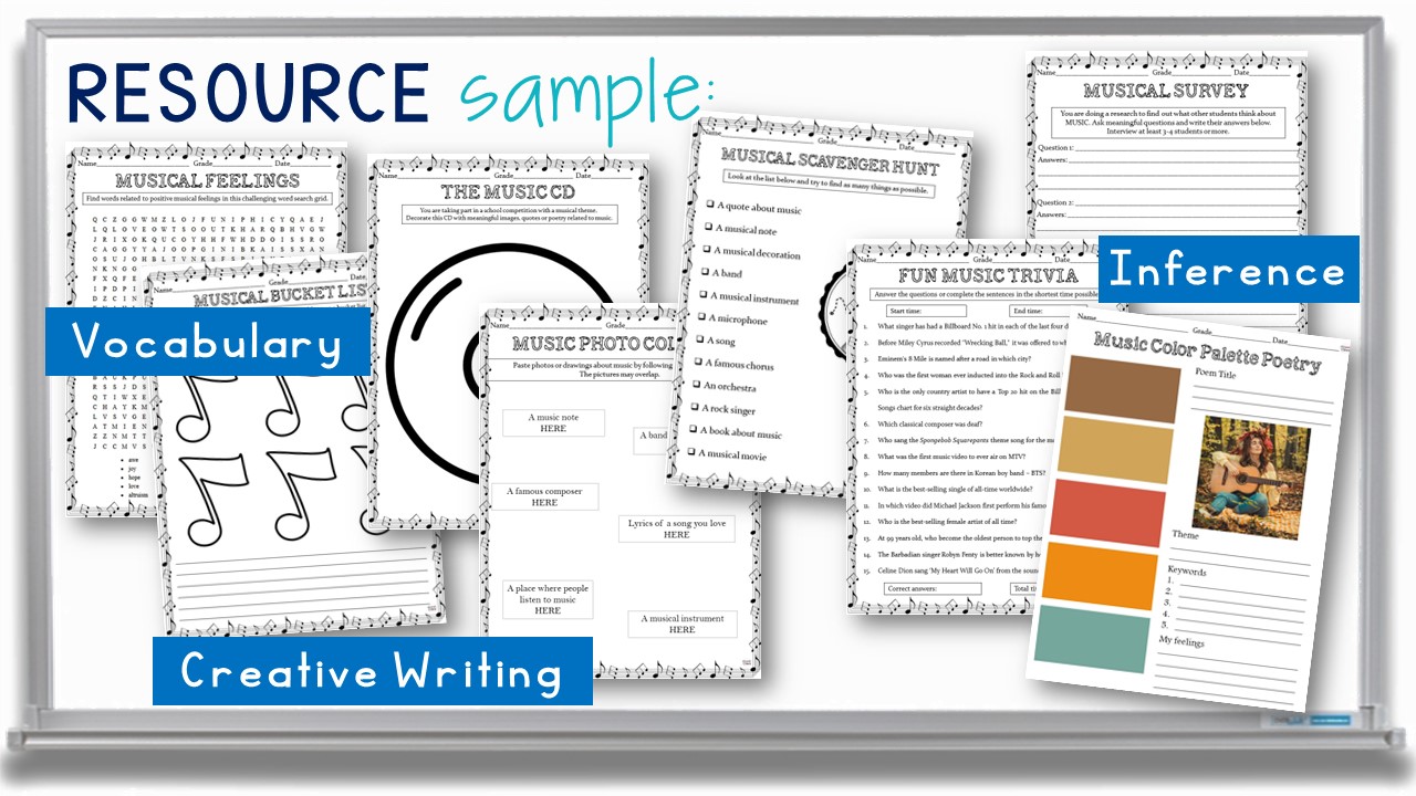 Music Activities - Emergency Sub Plans, Tasks, Crafts, Worksheets ...