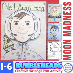 Moon Creative Writing or Biography Research Bubbleheads | Made By Teachers
