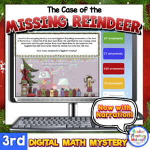 3rd Grade Narrated Digital Missing Reindeer Math Mystery Distance ...