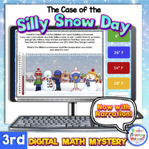 3rd Grade Narrated Digital Silly Snow Day Math Mystery Distance ...