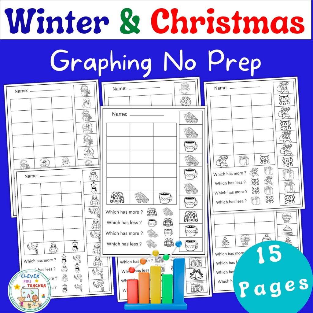Winter & Christmas Graphing Cut And Paste | December Graphing No Prep ...