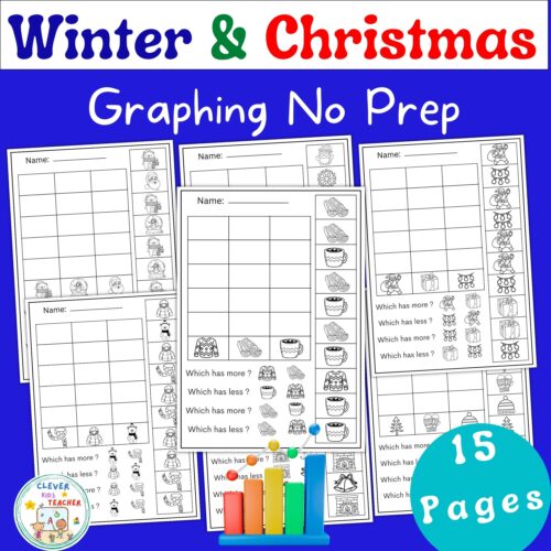 Winter & Christmas Graphing Cut And Paste | December Graphing No Prep ...