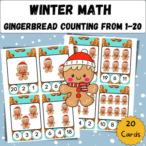 Winter Flashcards Math Counting 1-20 BUNDLE | Winter & Christmas ...