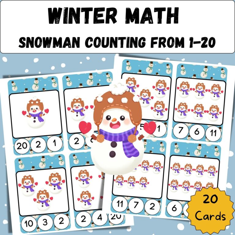 Winter Flashcards Math Counting 1-20 BUNDLE | Winter & Christmas ...