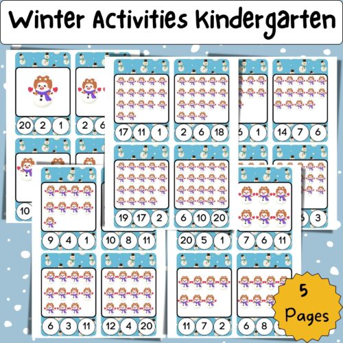 Winter Math Snowman Counting From 1-20 & Clip Cards | Winter Math ...