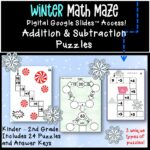 Winter | Math Maze Puzzles | Add & Subtract | 24 puzzles | Google ...